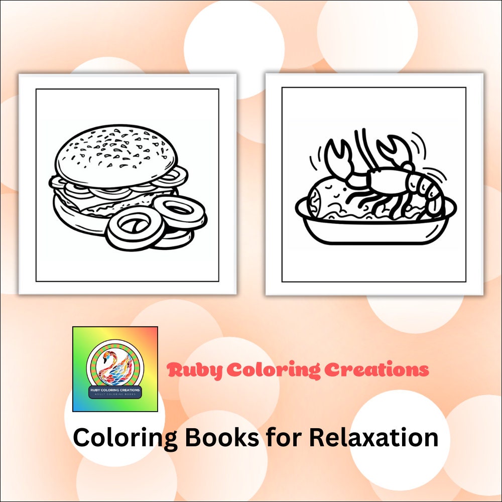 Sweet & Savory: Printable Food-themed Coloring Book Featuring Bold Food ...