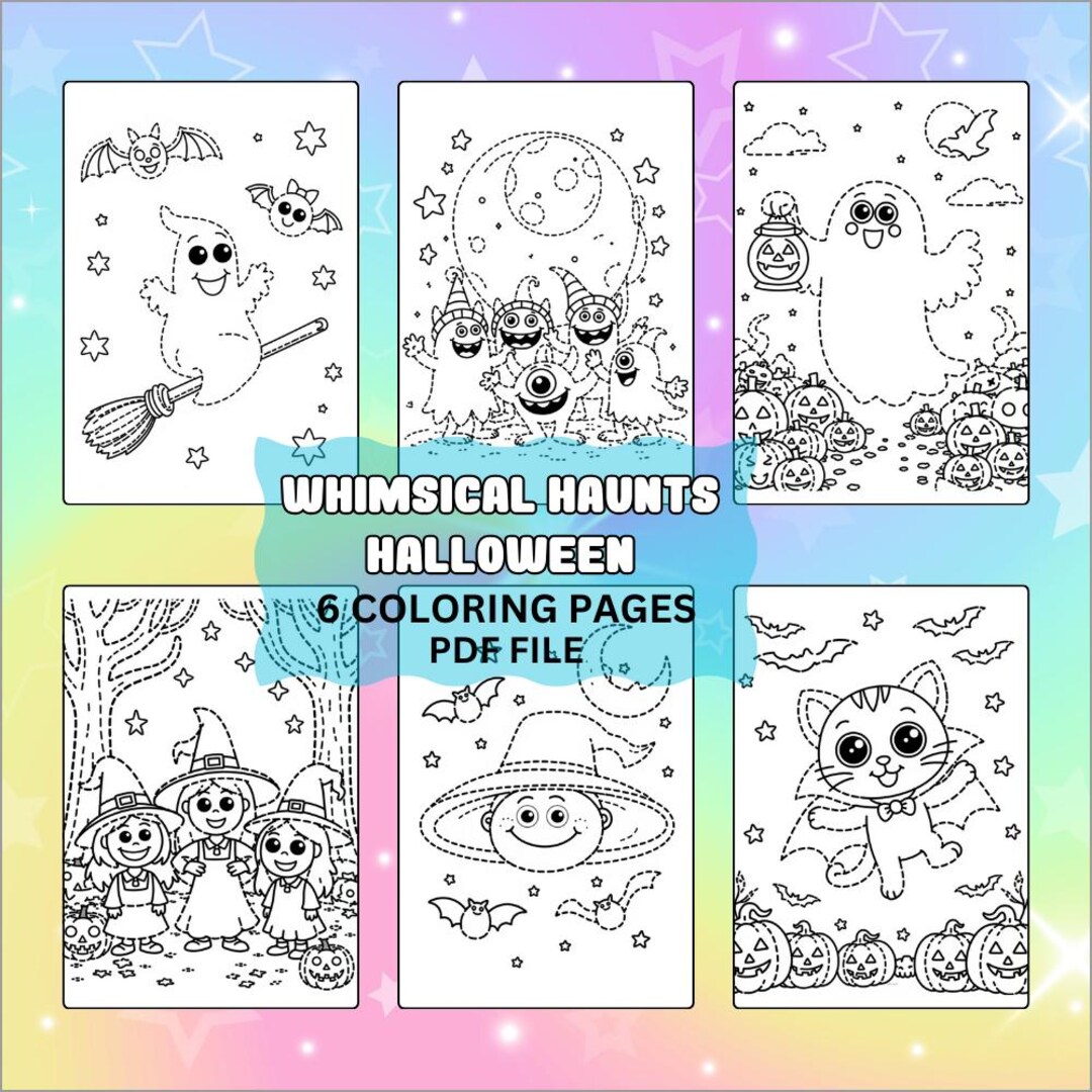 Whimsical Haunts Halloween Coloring Book for Kids – Adorable Ghosts ...