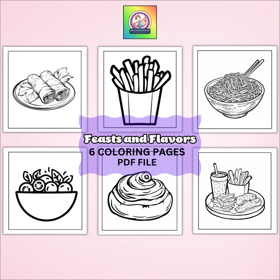 Feasts and Flavors: Cute Food-themed Coloring Pages With Simple Food ...