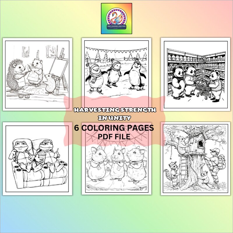 Fuzzy Hygge Coloring Book - Etsy