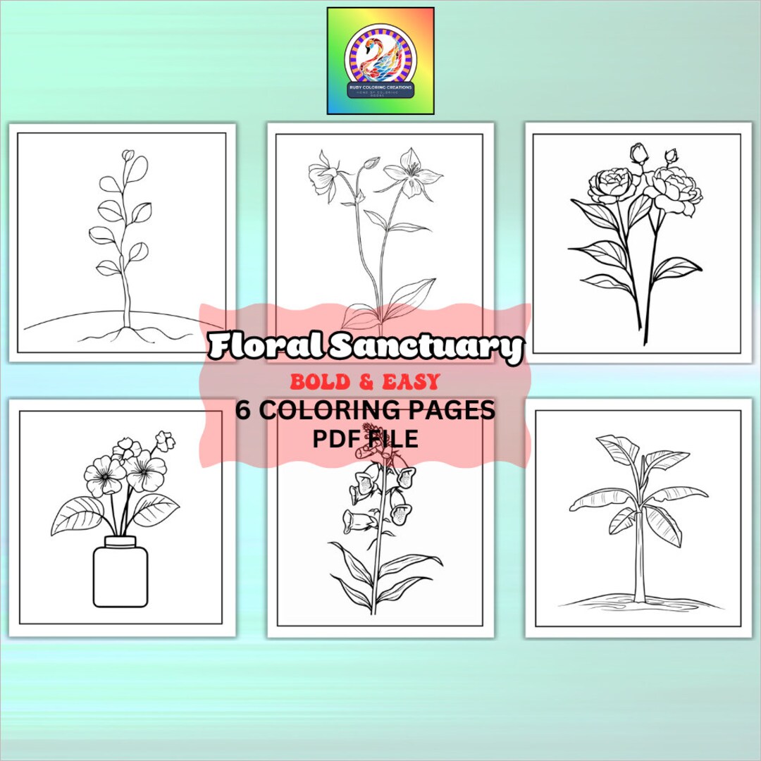 Floral Sanctuary: Stress Relief Escape to Serenity Mindful Coloring ...