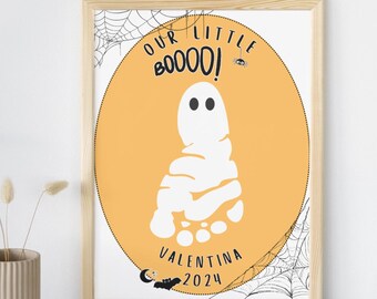 Personalized Baby's First 1st Halloween Footprint Art DIY Craft ...