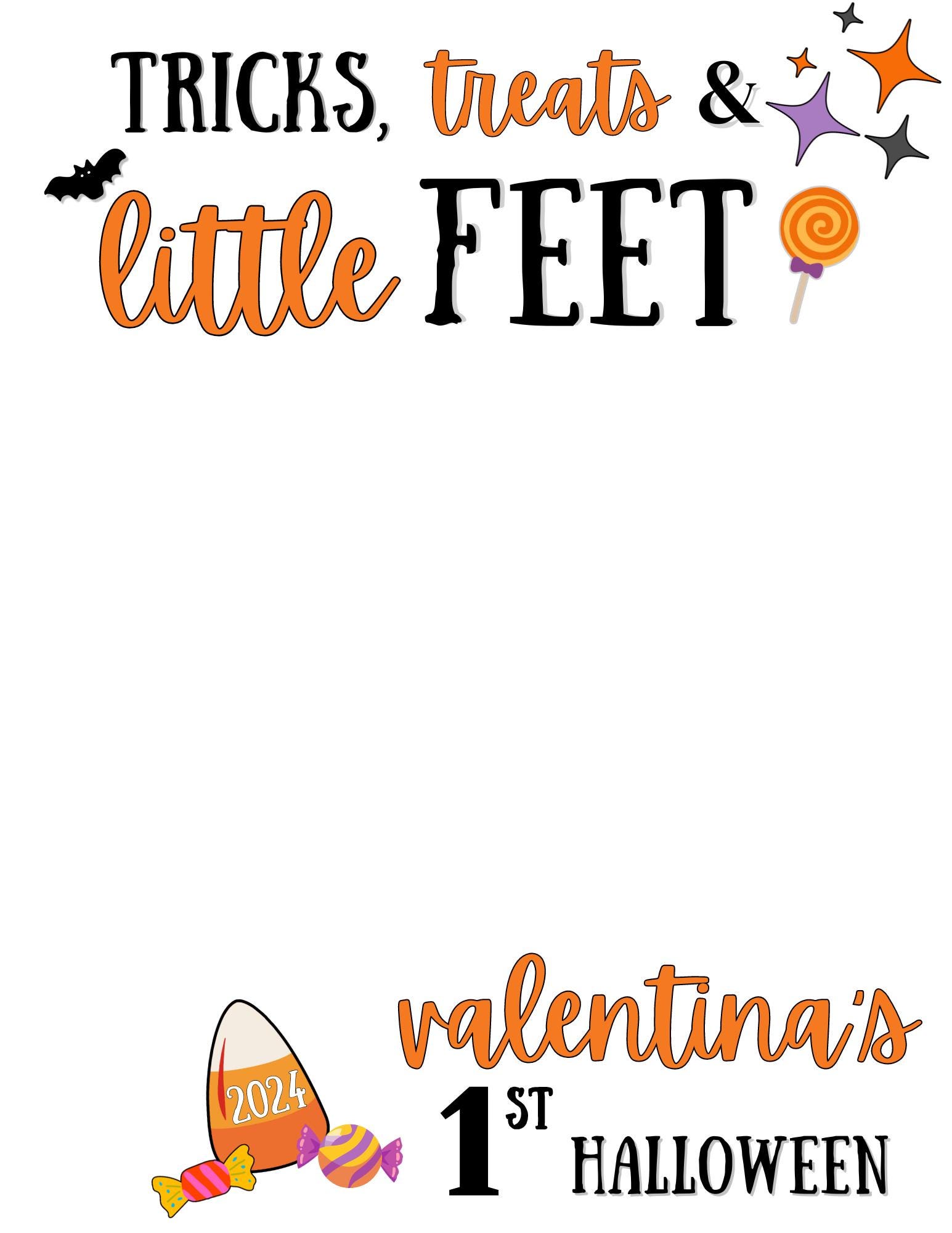 Personalized Baby's First 1st Halloween Footprint Art DIY Craft ...