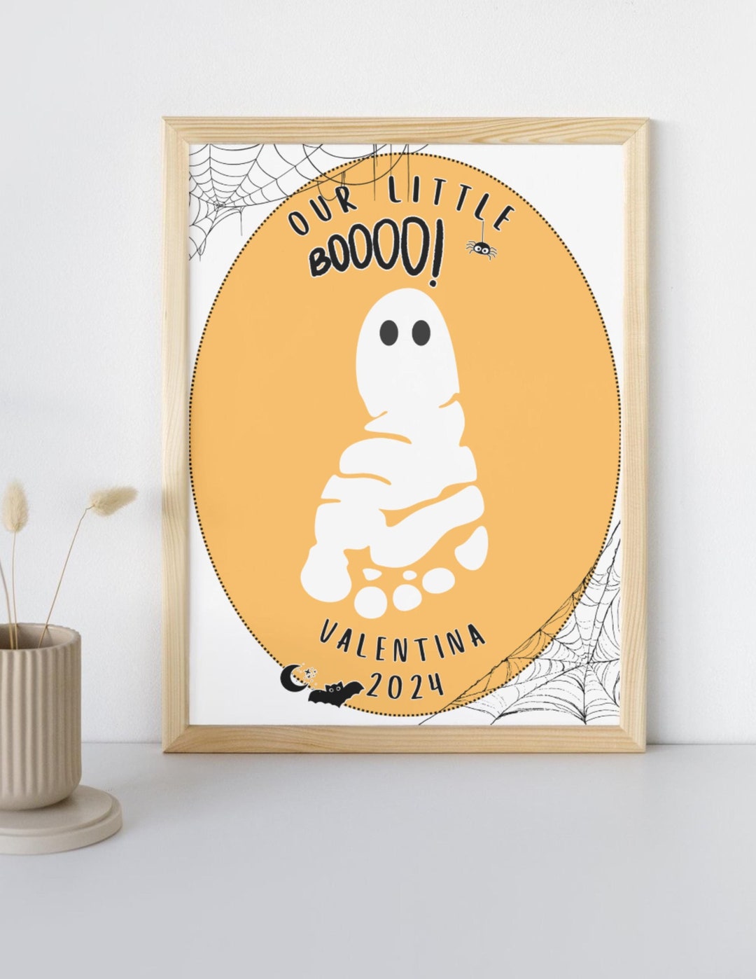 Personalized Baby's First 1st Halloween Footprint Art DIY Craft ...