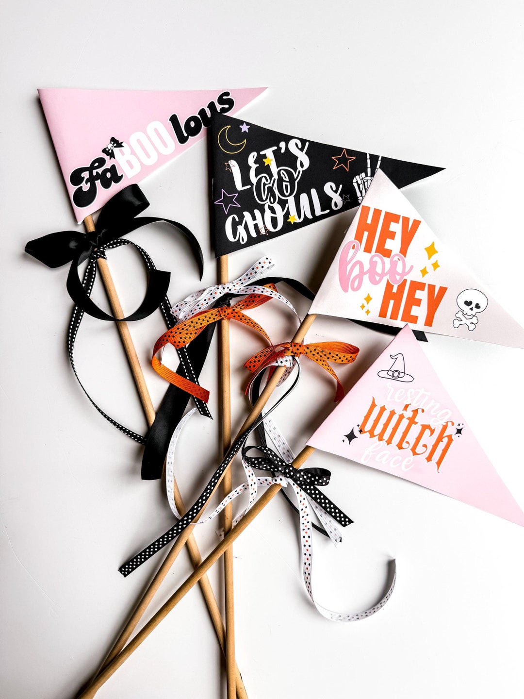 TEN Printable Halloween Pennant Flags BUNDLE | Boo Basket Flag ...