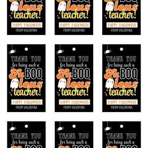 Printable Faboolous Teacher Halloween Gift Tag, School Halloween Party ...