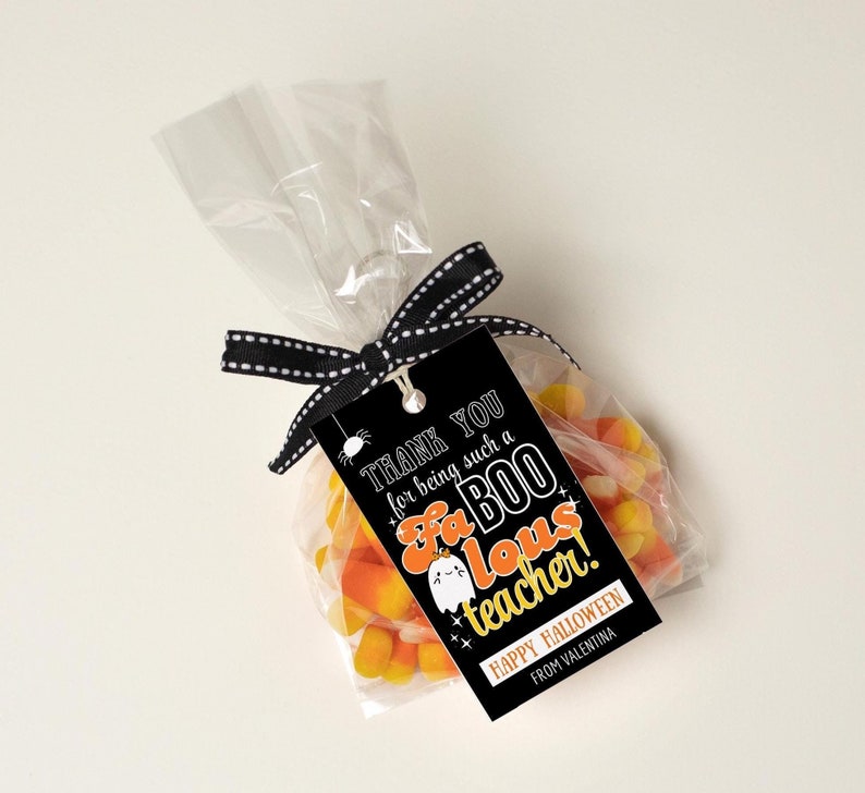 Printable Faboolous Teacher Halloween Gift Tag, School Halloween Party ...