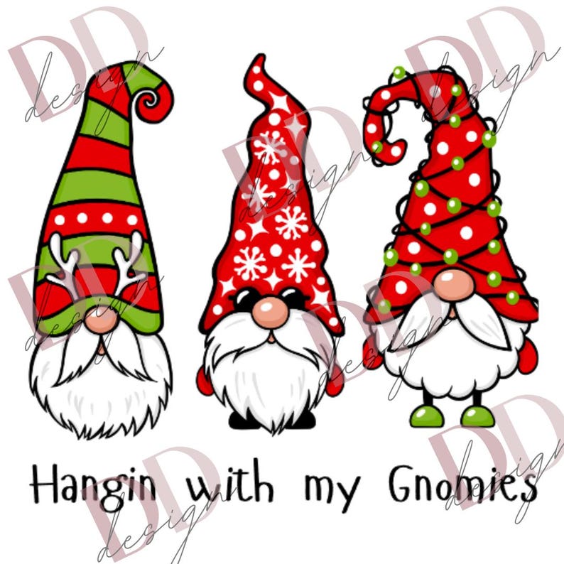 Hanging With My Gnomies Svg Christmas Gnomes Svg Three Gnomes - Etsy