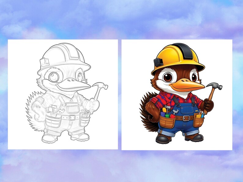 Wild Work Wonders: 20 Printable Coloring Pages of Animals in Their ...