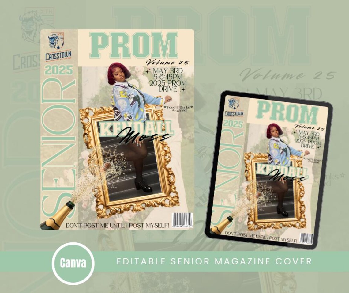 Editable Senior Prom Magazine Cover Flyer (digital Download) - Etsy