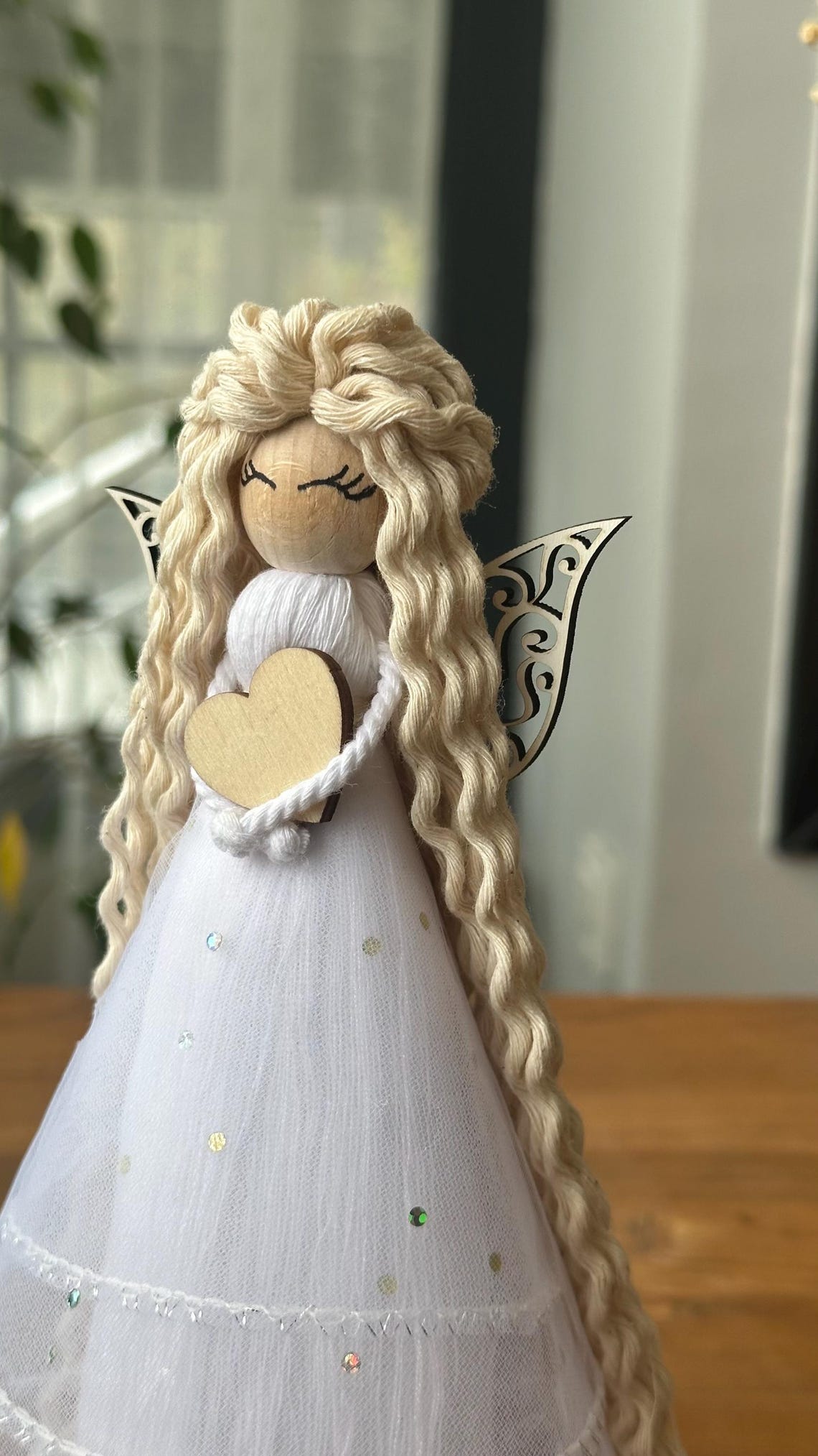 Standing Guardian Angel,macrame Doll,gift for Bride, New Baby ...