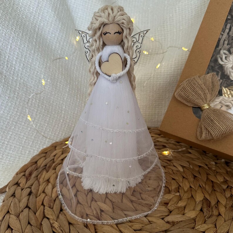 Standing Guardian Angel,macrame Doll,gift for Bride, New Baby ...
