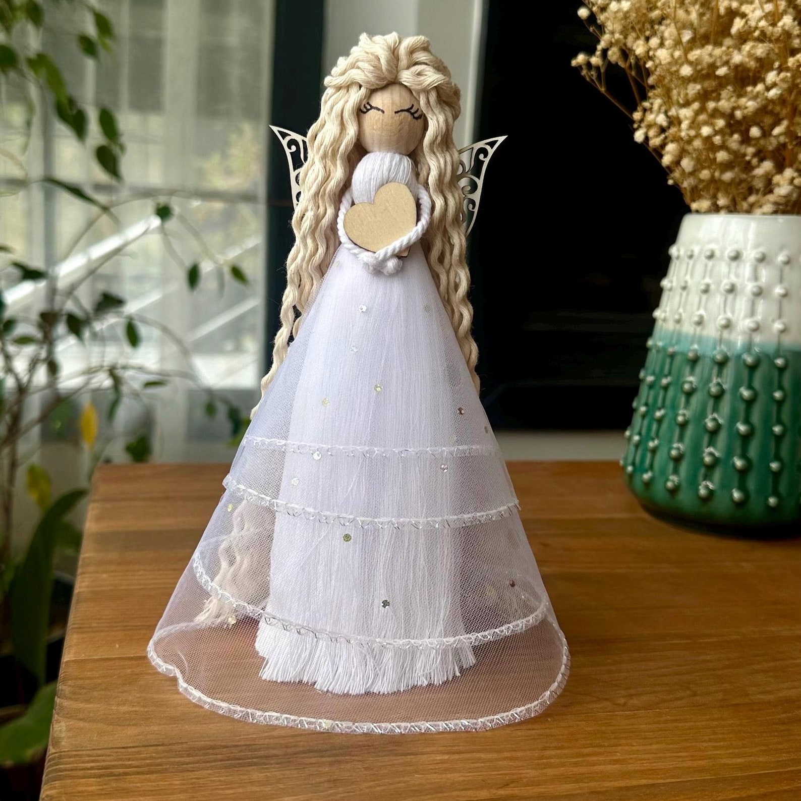 Standing Guardian Angel,macrame Doll,gift for Bride, New Baby ...