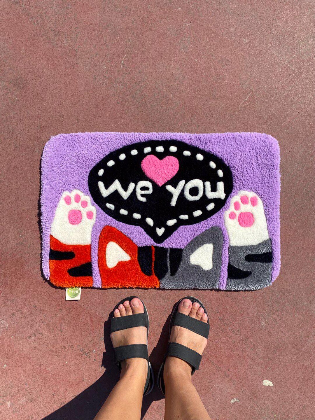 Cat Paws Tufted Rug: Fluffy Kitten Doormat, Handmade - Etsy