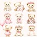Pink Teddy Bear Clipart, Sleepy Teddy Bear PNG, Baby Girl Clipart, Girl ...