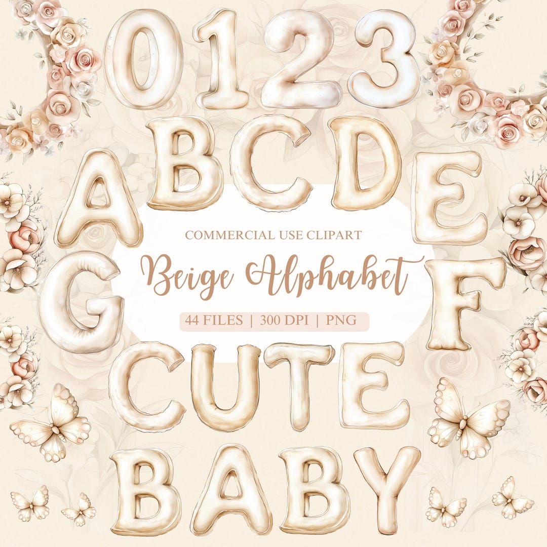 Alphabet Watercolor Clipart, Alphabet PNG, Baby Monthly Milestone ...