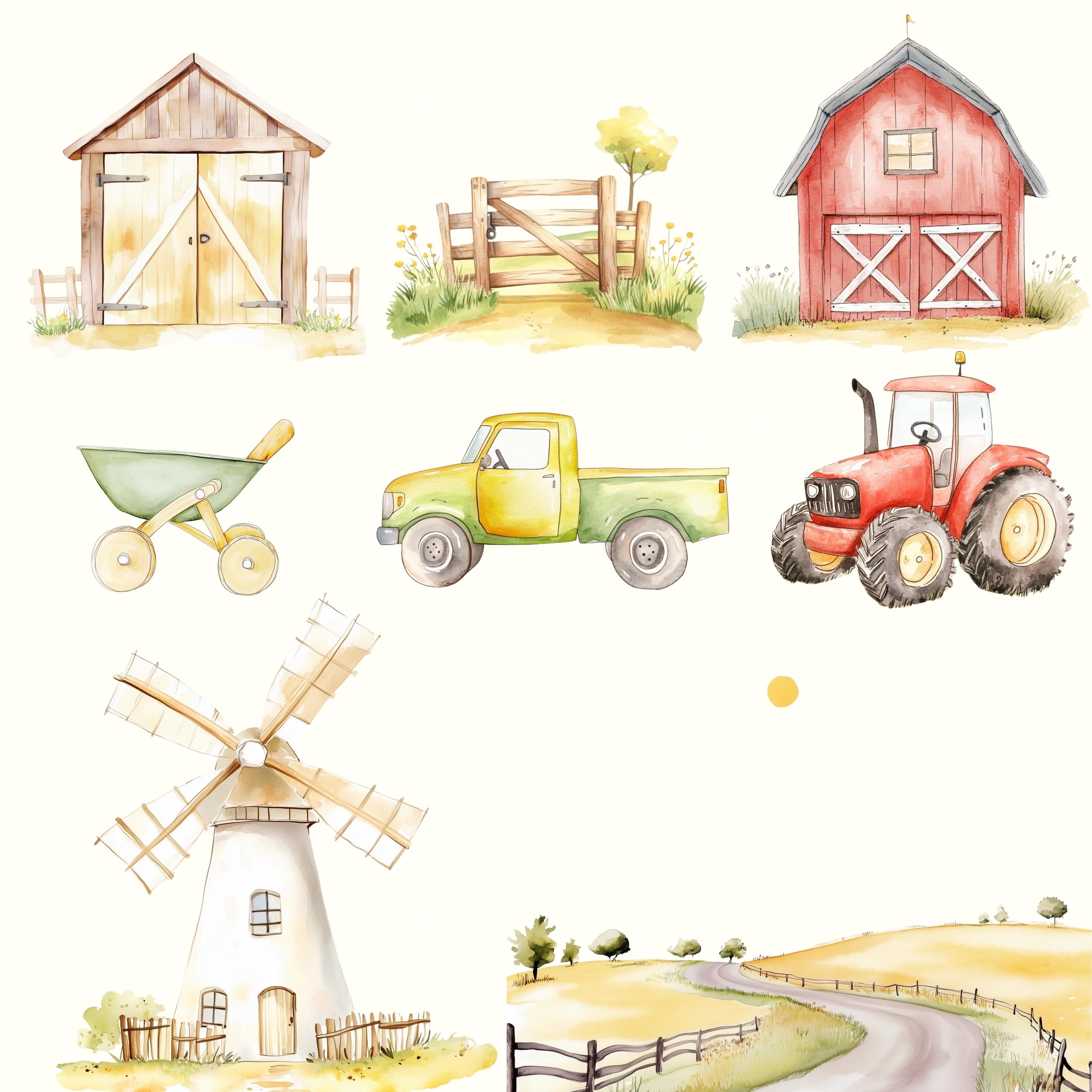 Farm Clipart, Farm Friends, Cute Farmers Clipart, Farm Life Clipart ...