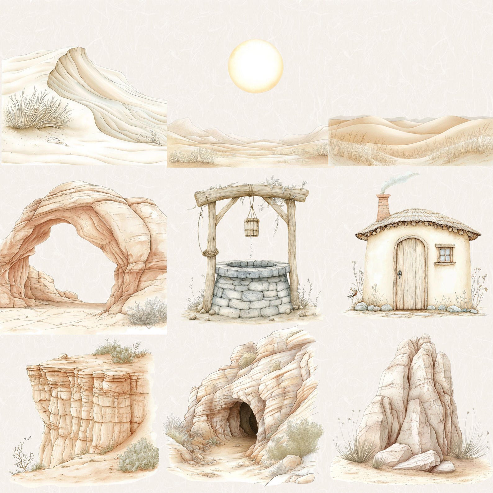 Desert Animals Watercolor Clipart, Explorers Clipart, Desert Animals ...