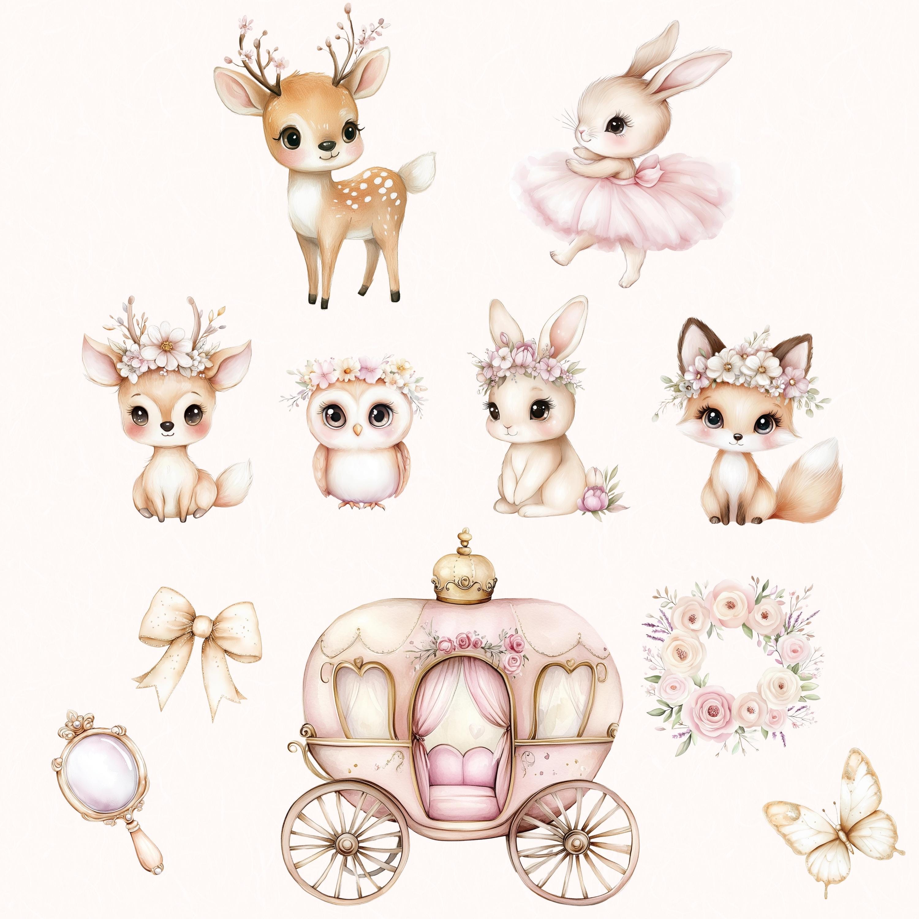 Watercolor Fairy and Unicorn Clipart, Pink Fairy PNG, Unicorn PNG ...