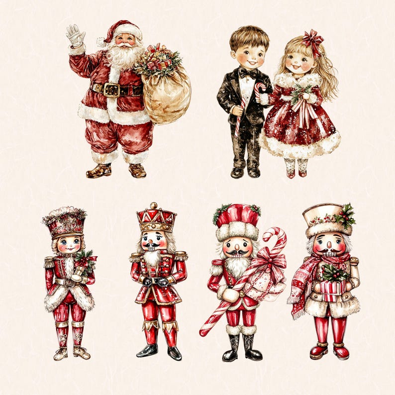 Watercolor Magic Christmas Clipart, Christmas Time Clipart, Watercolor ...