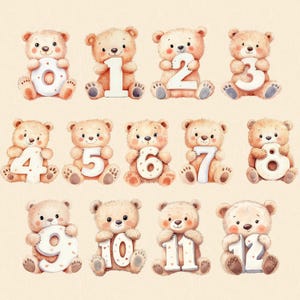 Teddy Bear Alphabet Clipart, Watercolor Animal Alphabet Clipart ...