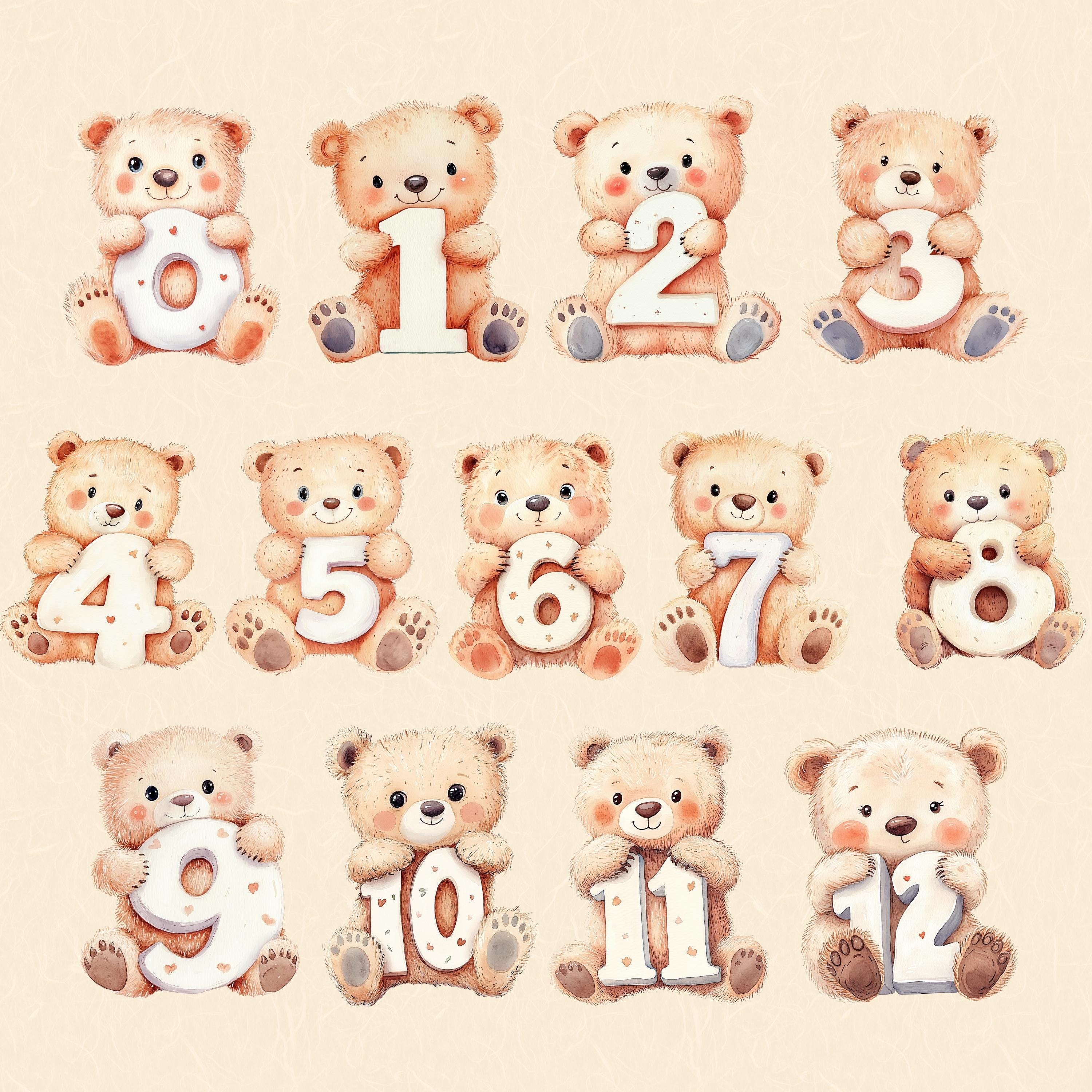 Teddy Bear Alphabet Clipart, Watercolor Animal Alphabet Clipart ...