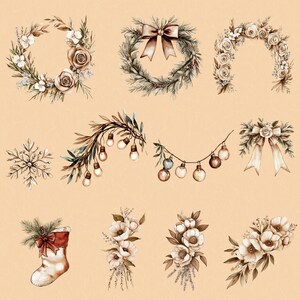 Watercolor Christmas Clipart, Cozy Christmas Clipart, Ornaments Clipart ...