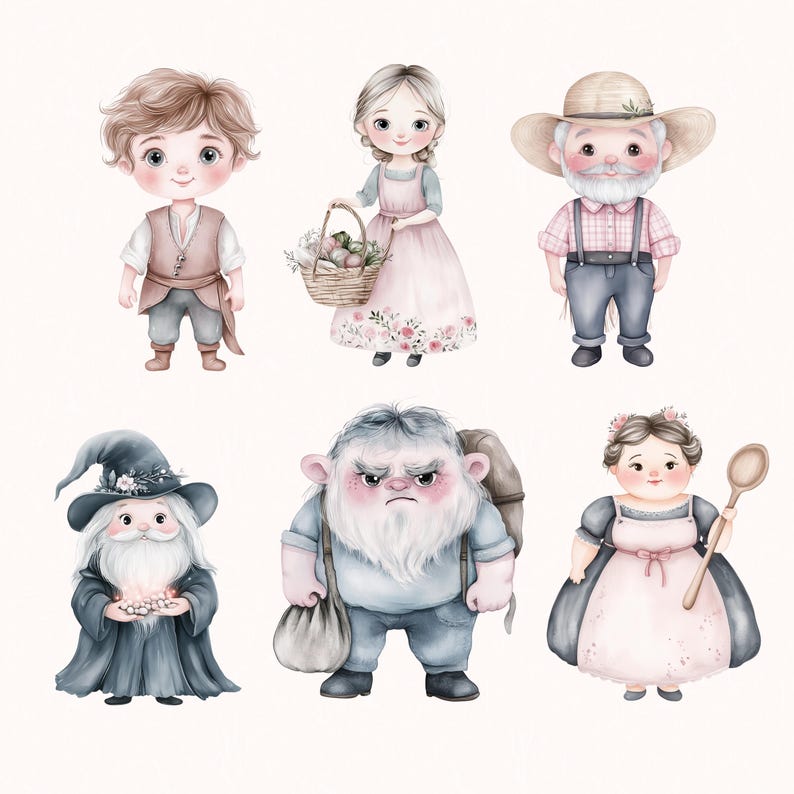 Jack and the Beanstalk Clipart, Jack Clipart, Beanstalk PNG, Watercolor ...