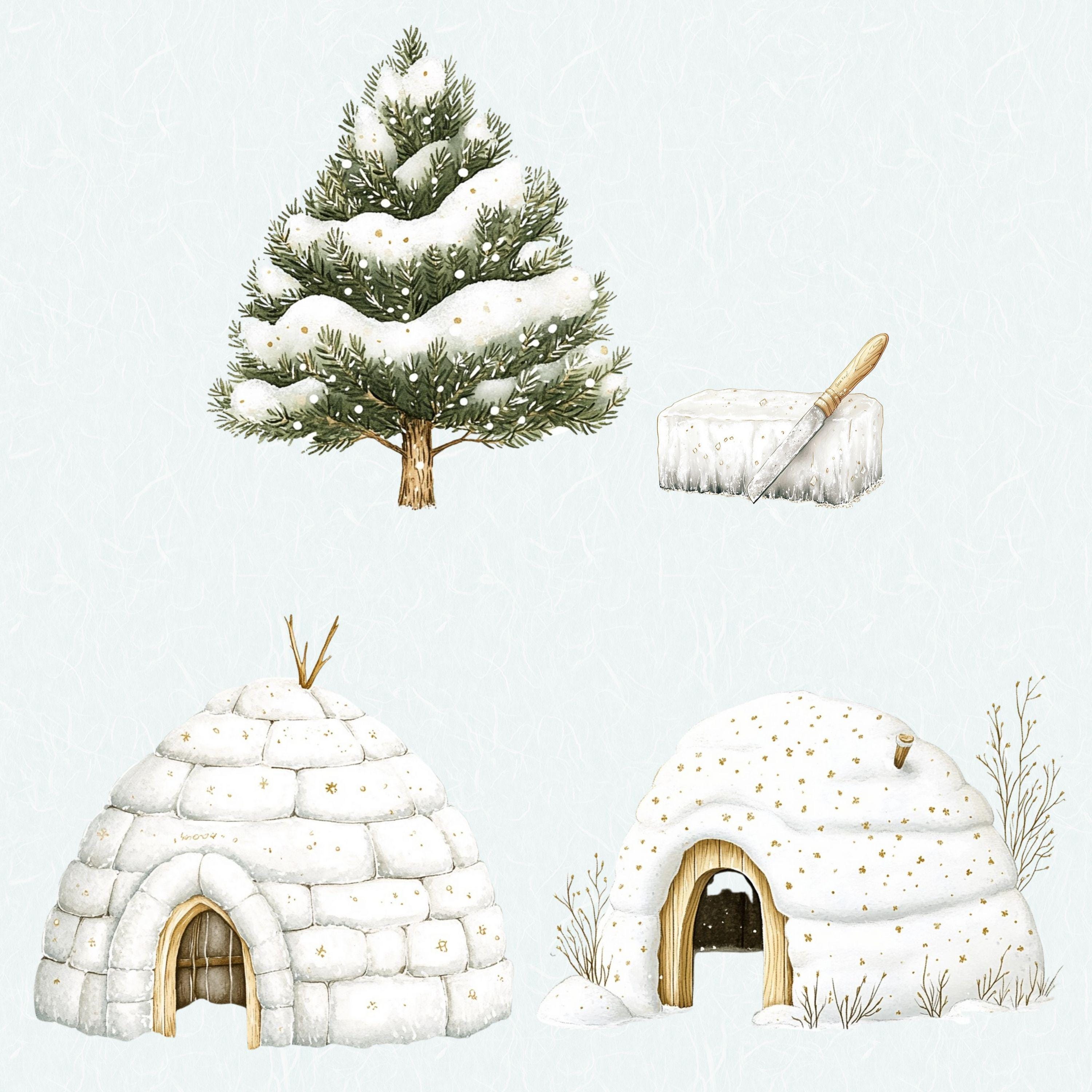 Watercolor Arctic Animals Clipart, Polar Bear, Owl, Wolf, Seal, Penguin ...