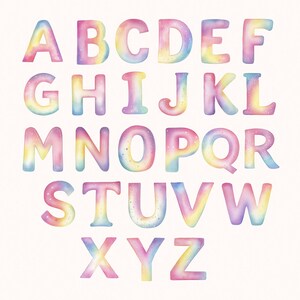 Rainbow Alphabet and Animal Clipart, Rainbow Numbers, Alphabet PNG ...