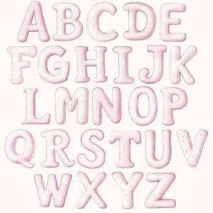 Pink Alphabet Watercolor Clipart, Alphabet PNG, Baby Monthly Milestone ...