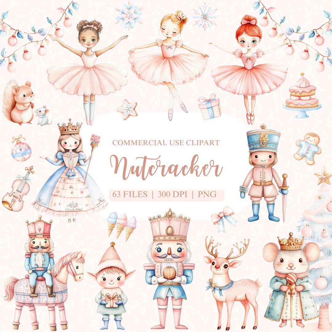 Watercolor Nutcracker Clipart, Nutcracker PNG, Pink Nutcracker, Blue ...