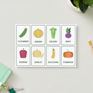Fruits and Vegetables Flashcards Printable Download Montessori Style ...