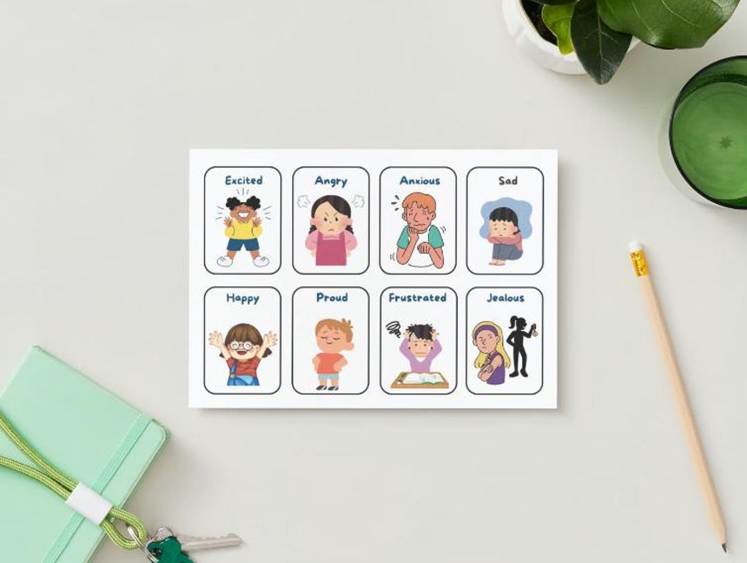 Emotion Face Flashcards, Emotion Preschool Printables, Social Emotional ...