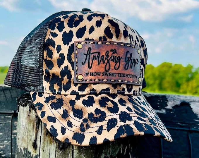 Glitter Leopard Print Trucker Hat: Bougie Vibes Brown Cap - Etsy