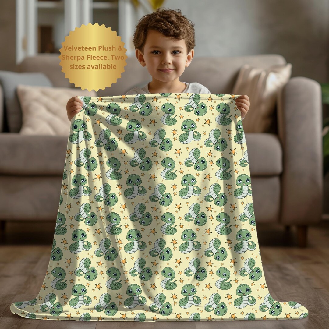 Cozy Baby Snake Velveteen Plush Sherpa Fleece Blanket for Kids and ...