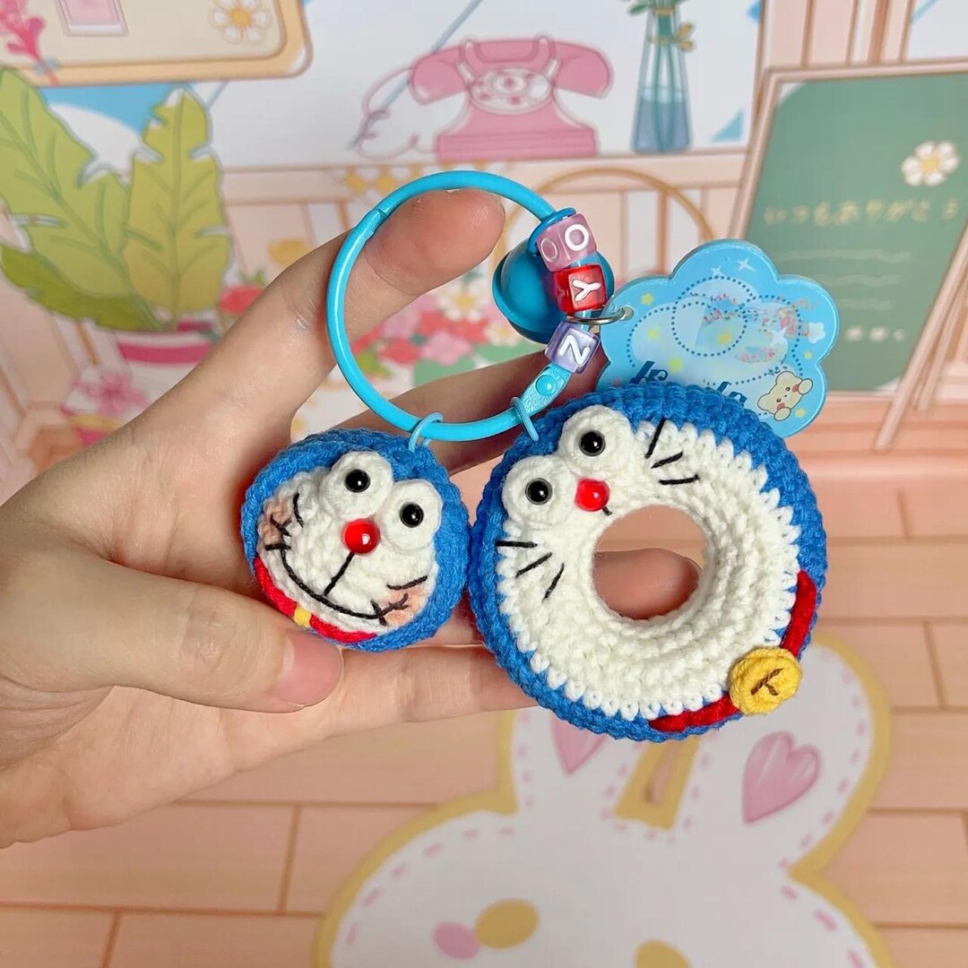 Doraemon Keychain & Bag Charm Cute Doughnut Design, Perfect Gift for ...