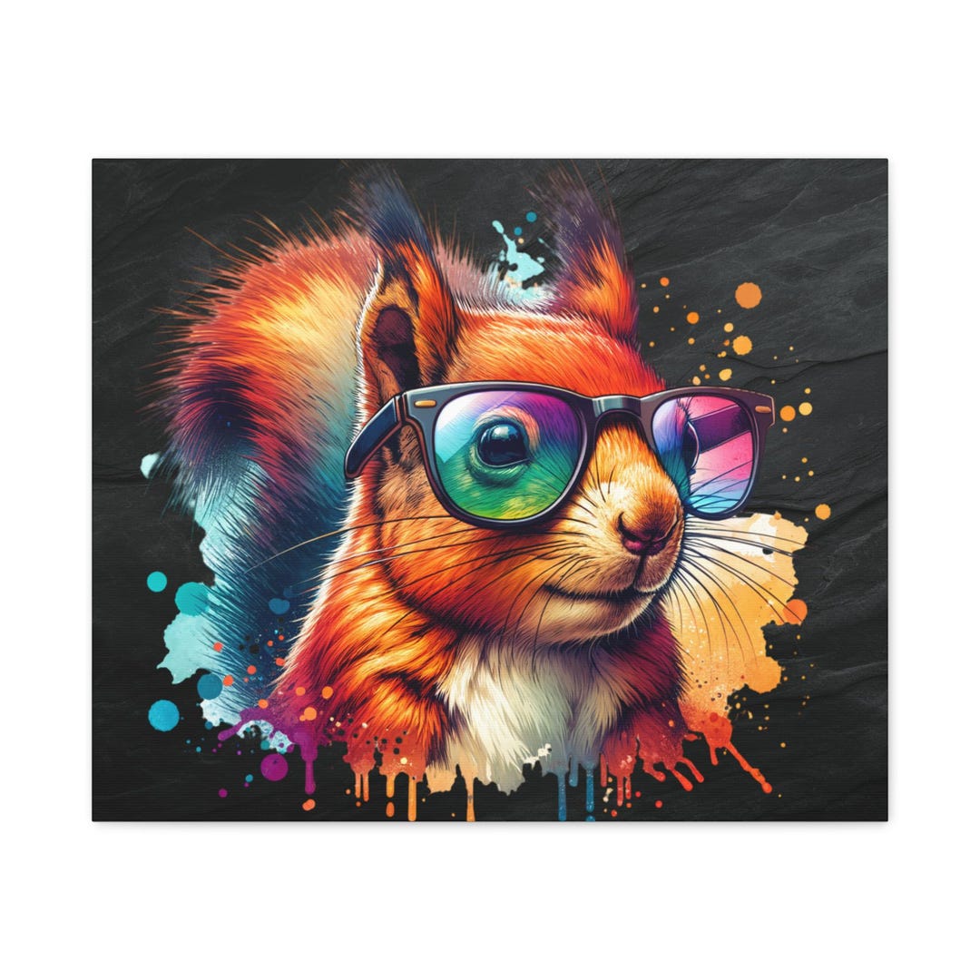 Colorful Squirrel Wall Art, Fun Home Decor, Unique Gift for Animal ...