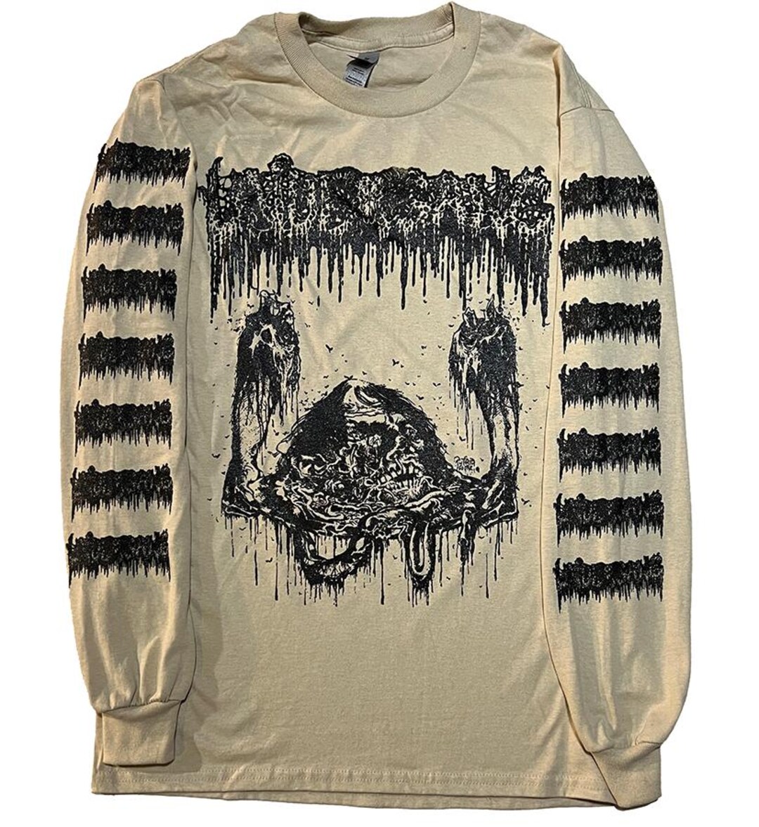 Undergang Putrid Head Long Sleeve T Shirt in Sand Color With Logo ...