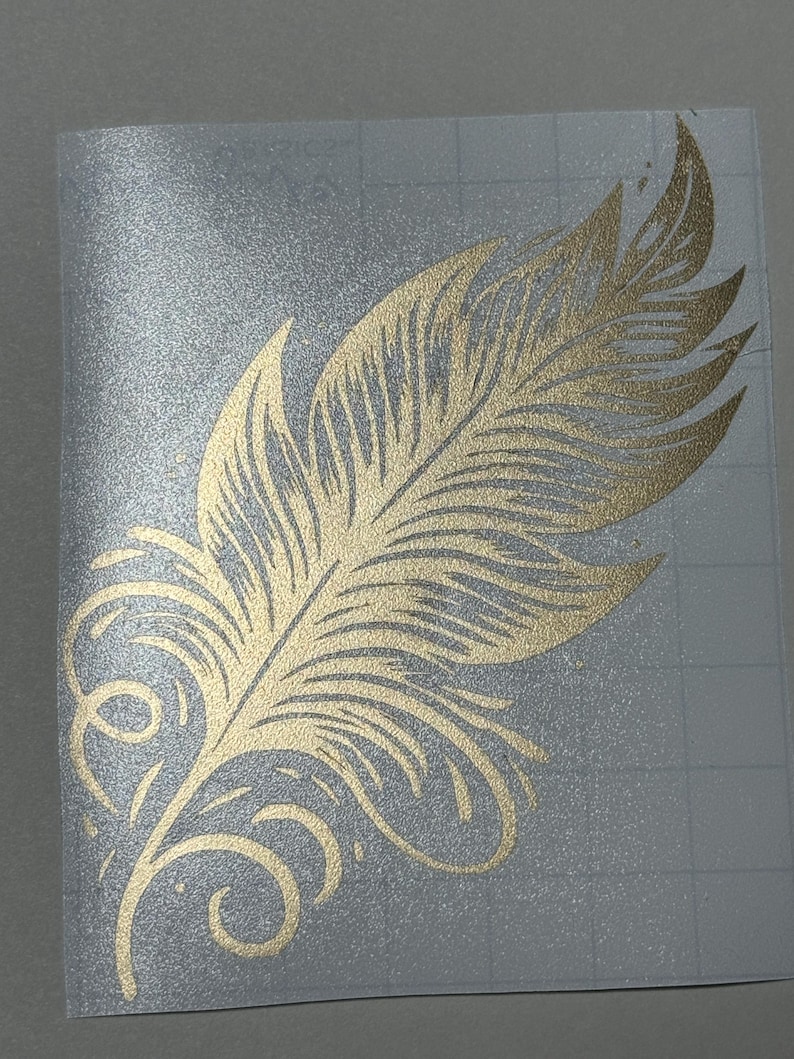 Feather Decal, Boho Decal, Waterproof Decal, Gold Vinyl Decal - Etsy