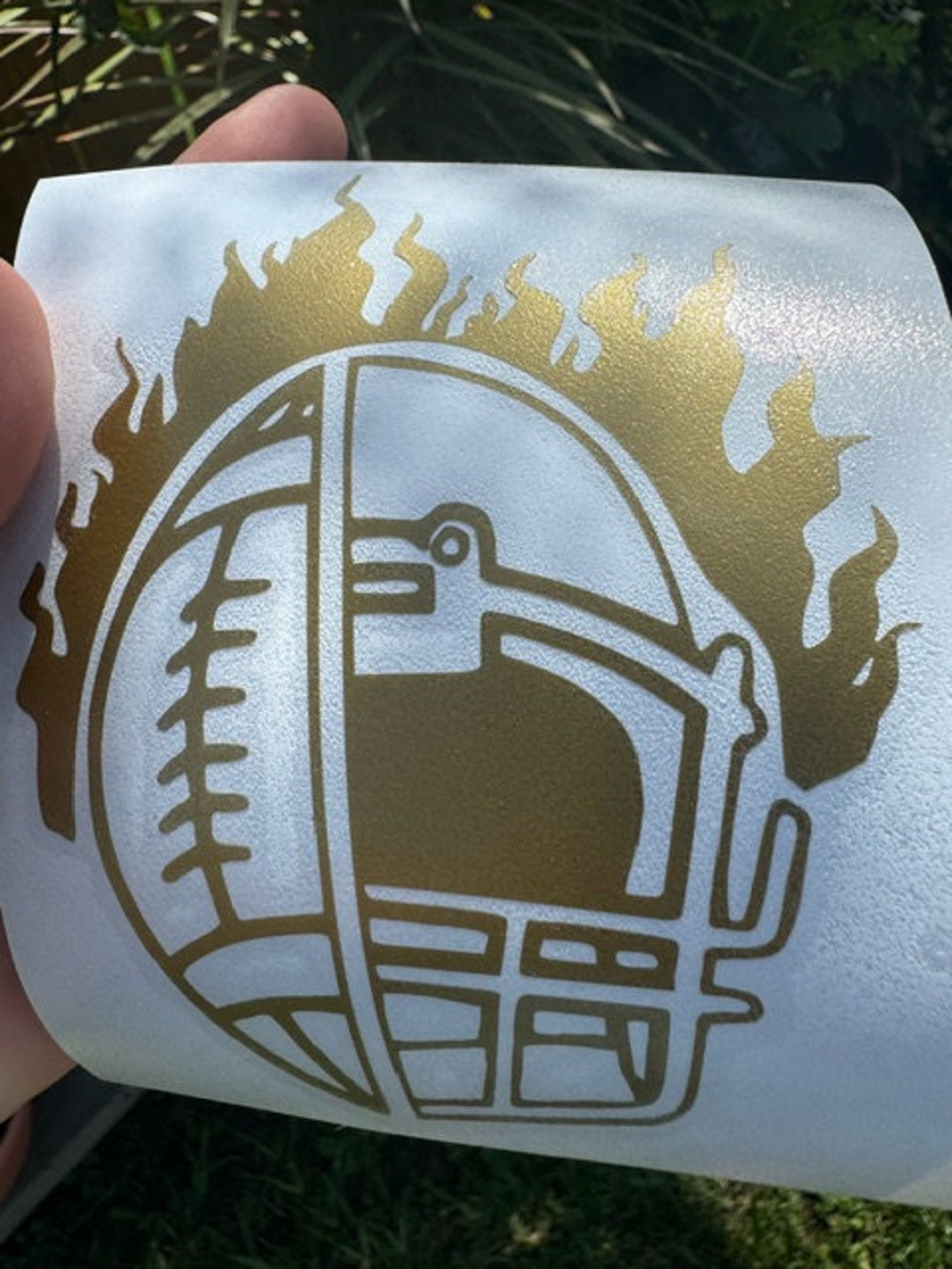 Football Car Decal, Athletic Car Decal, Gift for Him, Vinyl Car Decal ...