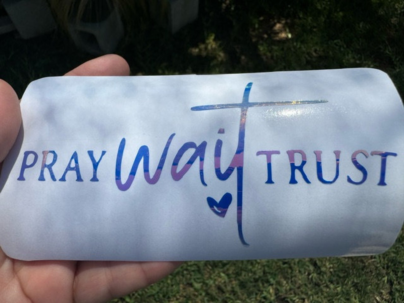 Pray Wait Trust Car Decal, Vinyl Decal, Window Sticker, Waterproof Car ...