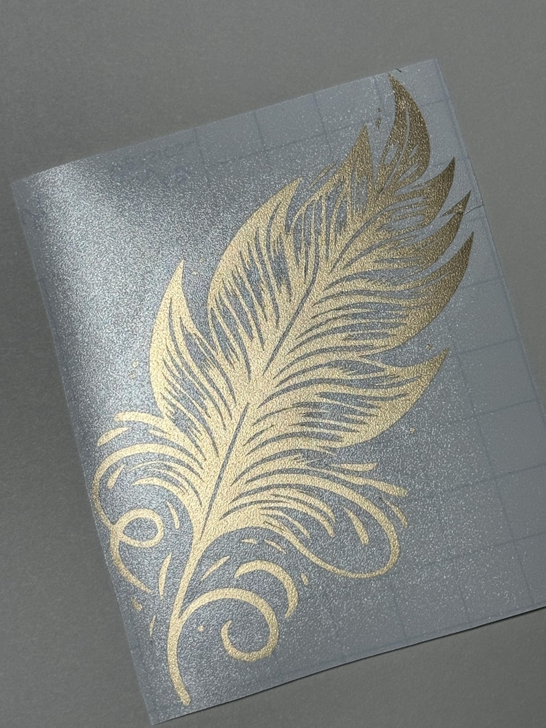 Feather Decal, Boho Decal, Waterproof Decal, Gold Vinyl Decal - Etsy