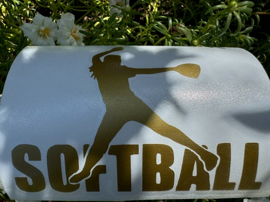 Softball Car Decal, Athletic Car Decal, Gift for Her, Vinyl Car Decal ...
