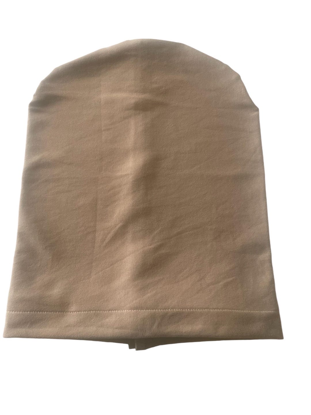 Beige Brown Hijab Undercap, Chemo Cap, Warm Head Covering. Cotton. Medium Length for Thick or ...