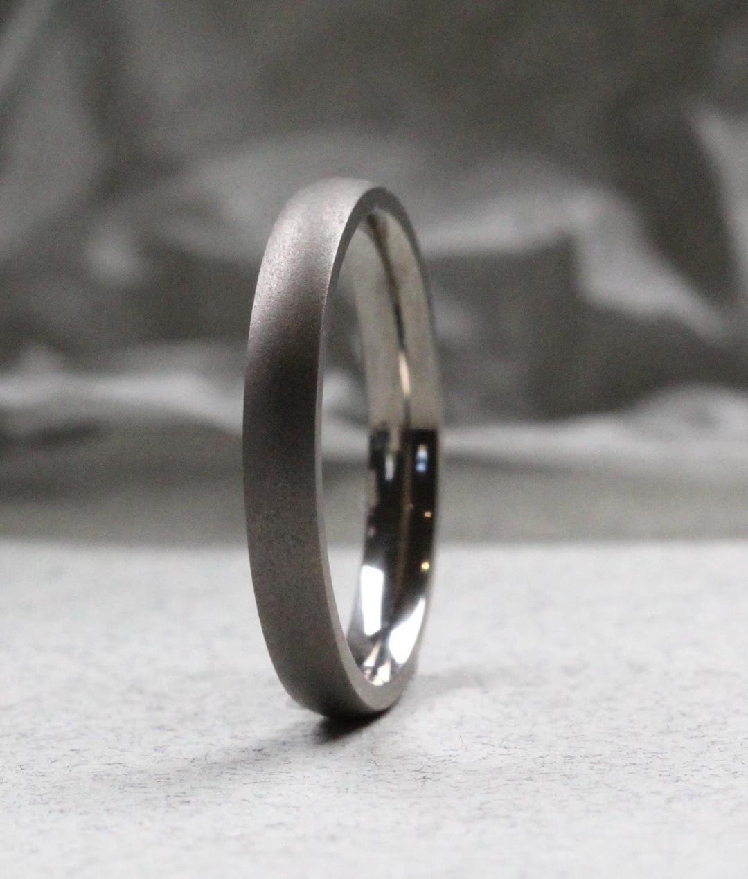 Titanium Slim Wedding Ring Ice-effect Matt Finish. 2.00 Mm, 2.50 Mm, 3. ...