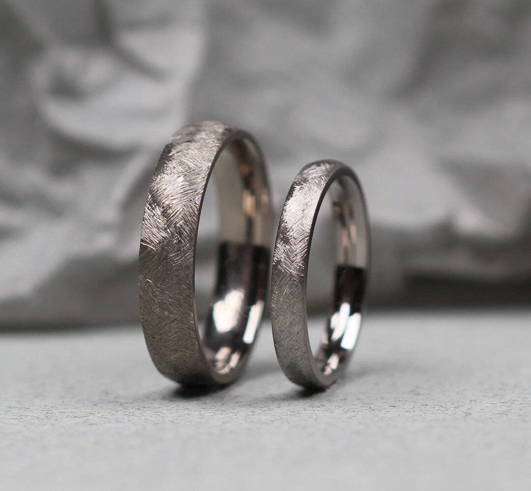 Titanium Wedding Rings Set. Cross Matt Finish. Matching Wedding Rings ...