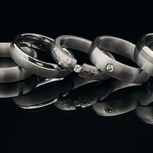 Tantalum Wedding Ring, Meteorite, Asteroid Finish. Comfort Fit. - Etsy