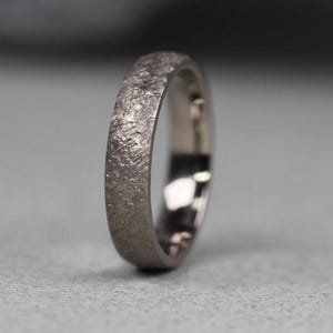 Titanium Ring Meteorite Surface Effect. Titanium Asteroid Ring. Comfort Fit. Titanium Wedding ...