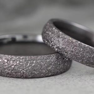 Tantalum Wedding Ring, Meteorite, Asteroid Finish. Comfort Fit. - Etsy